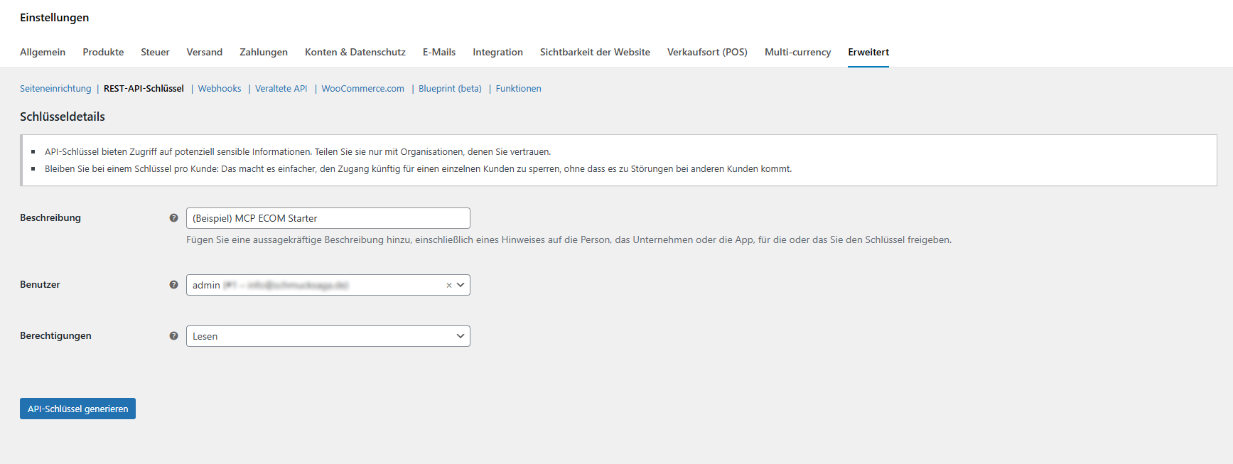 MCP ECOM Starter – Einrichtungsanleitung